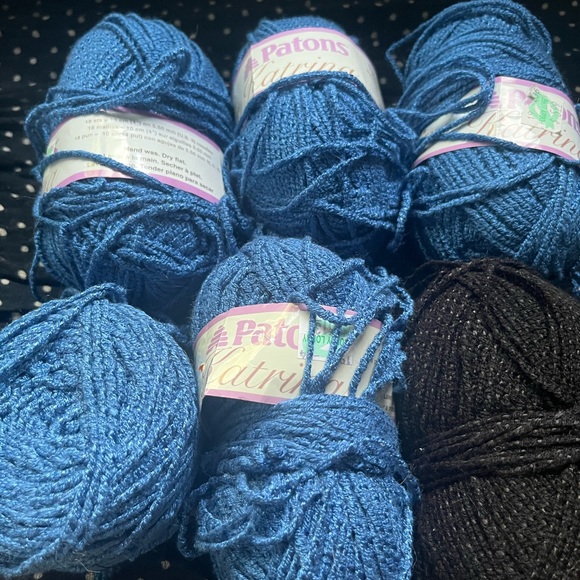 Patons | Office | Patons Katrina Yarn Bundle In Blue And Black | Poshmark